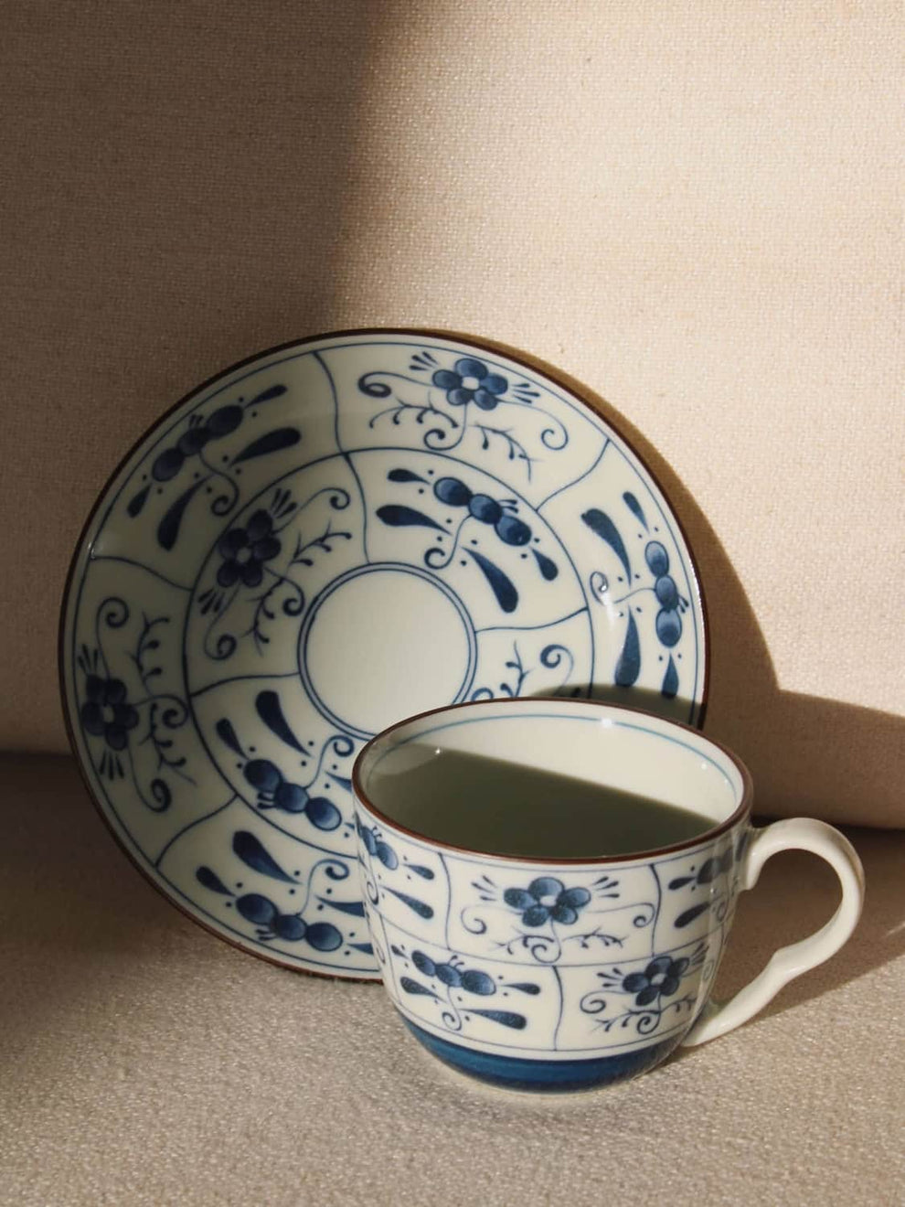 Sienna Cup and Saucer – Hand-Painted Indigo Porcelain Tea Set – Mimo ...