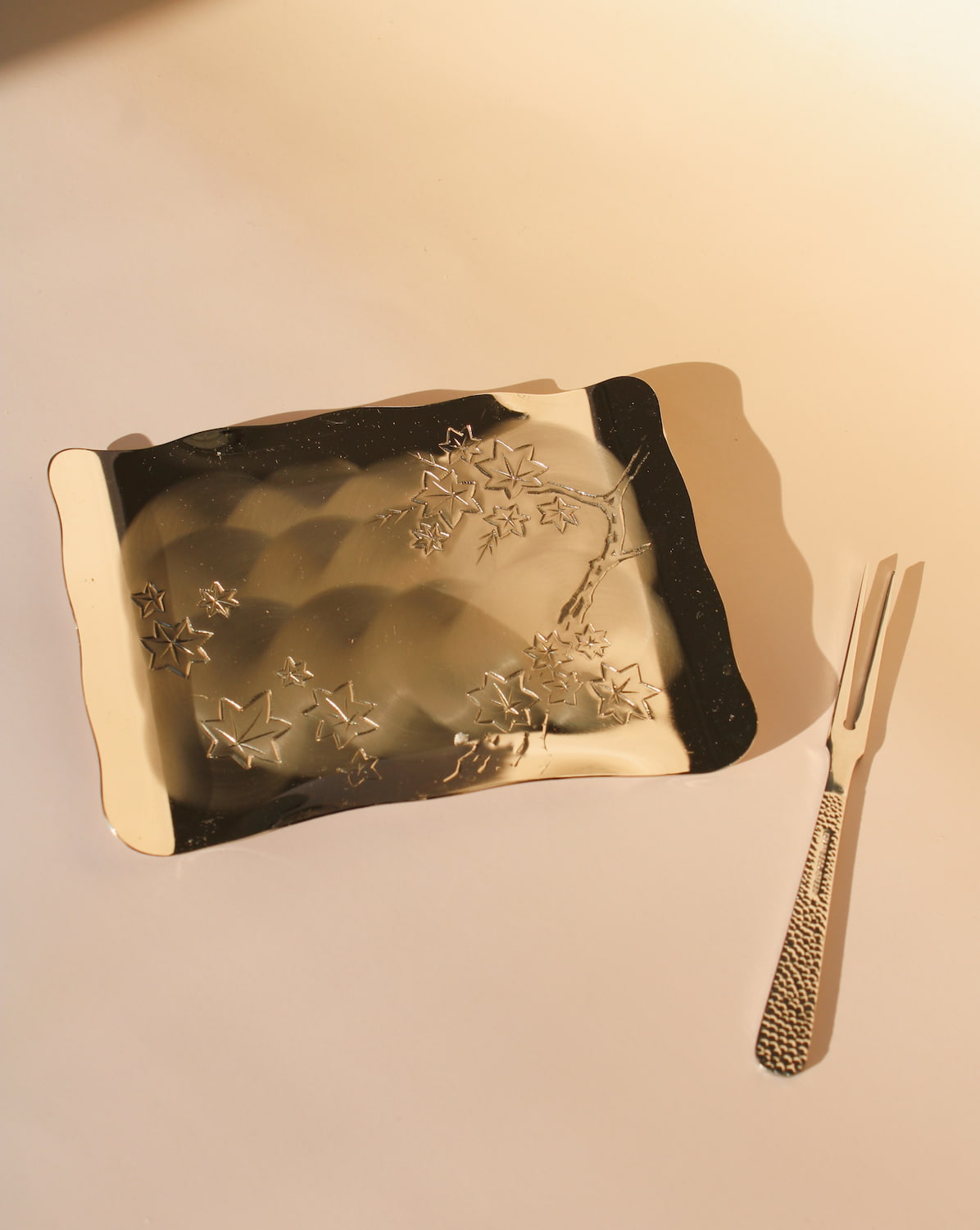 Maple Mist Vintage Japanese Silver Plate with Fork | Mimo Collective